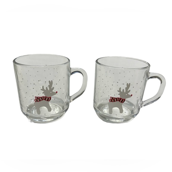 Luminarc | Dining | 2 Luminarc Glass Mug Cups Christmas Themed With ...